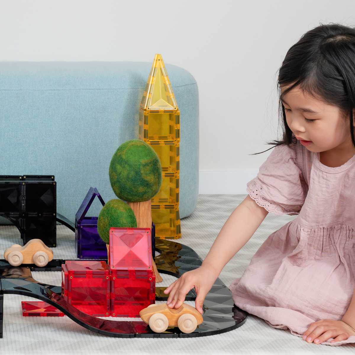 CONNETIX Roads & Transport – Magnetic Road and Vehicle Play | Kindermaxx