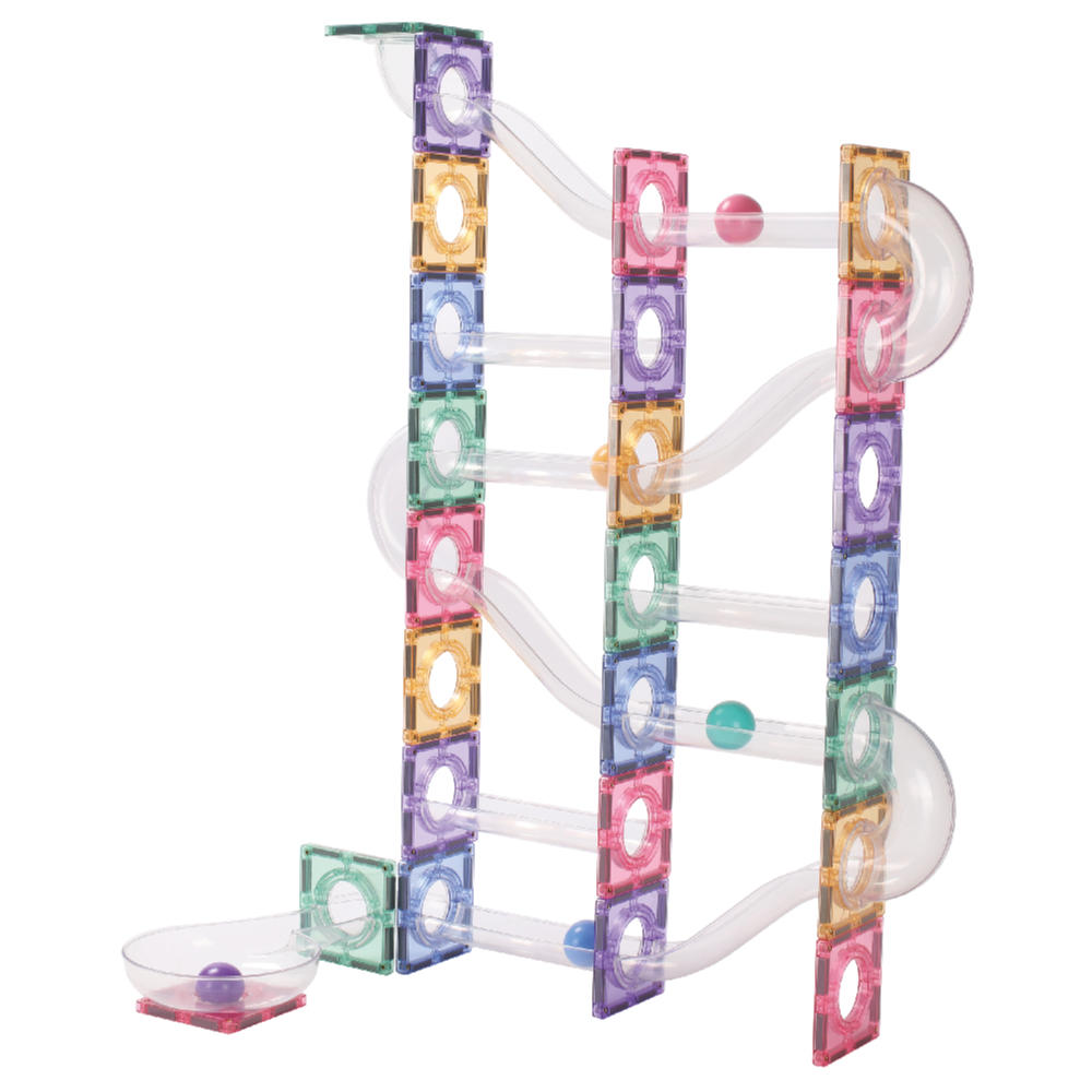 Cleverclixx Pastel Ball Run - 110 Pieces | Magnetic Learning Toy for ...